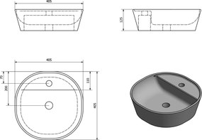 Sapho Lugano AR491 umyvadlo O 41 x 11,5 cm