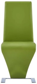 Petromila Jídelní židle s cik-cak designem 4 ks zelené umělá kůže