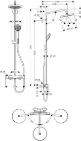 Hansgrohe Croma 220 - Sprchový set Showerpipe s termostatem | 22 cm |