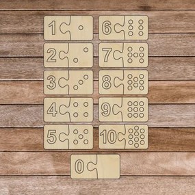Montessori dřevěná vkládačka pro děti - dvoudílné DOMINO | SENTOP H011