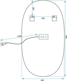 Rea Rea, Zrcadlo LED OLL 60x90 cm Brush Gold, HOM-02509