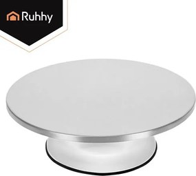 Kovový otočný stojan na dort RUHHY 27428, 30 cm, nerez