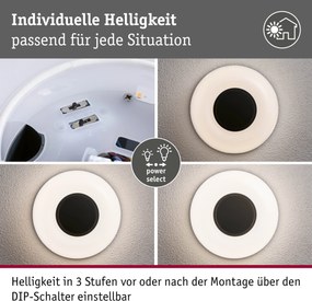 P 94955 LED venkovní nástěnné svítidlo Aureva IP65 kruhové 220mm 2200 - 4000K 20,5W 230V antracit/bílá polykarbonát - PAULMANN