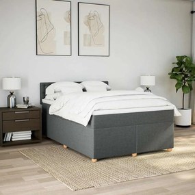 Box spring postel s matrací tmavě šedý 140 x 190 cm textil 3286690