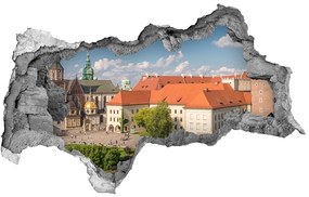 Wallmuralia Nálepka 3D díra samolepící Krakov Polsko 95x73 cm