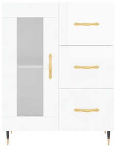 Skříň highboard lesklá bílá 69,5 x 34 x 180 cm kompozitní dřevo,  3195941