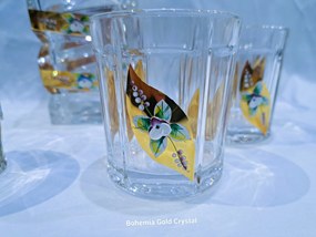 Malovaný whisky set s květy a zlatem 6+1