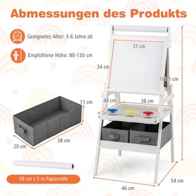 Costway Dětská tabule 3 v 1 s papírovou rolí a amp; magnetická tabule a amp –