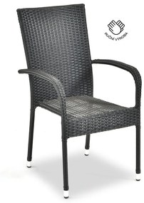 IWHOME Jídelní set ELCHE antracit + 2x židle MADRID antracit IWH-10150015