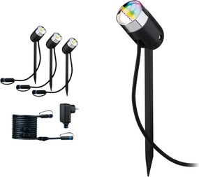 P 5183 Plug & Shine startovací sada Smart Home smik Gateway + LED bodové zahradní světlo Pike základní sada RGBW+ - PAULMANN