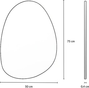 Dekorativní nástěnné zrcadlo ASYM, 75 x 55 cm