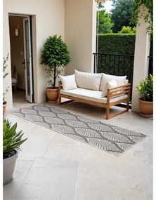 Vnitřní a venkovní běhoun v šedé a slonovinové barvě 80x250 cm Duet Liora – NORTHRUGS
