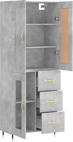 Skříň highboard betonově šedá 69,5x34x180 cm kompozitní dřevo 3199925