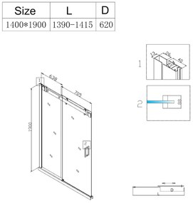 BPS-koupelny Posuvné sprchové dveře HYD-PD03F 140 cm chrom/transparent pro instalaci do niky - bez vaničky