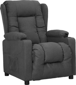 Polohovací křeslo tmavě šedé textil 339049
