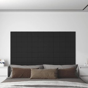 Nástěnné panely 12 ks černé 60 x 15 cm textil 1,08 m² - Default Title