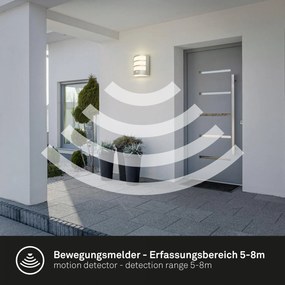 BRI 3795014 LED nabíjecí nástěnné svítidlo, venkovní, pohybové čidlo, soumrakový senzor, IP44, matný chrom - BRILONER