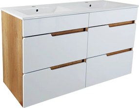 Comodo Koupelnová skříňka s keramickým dvojumyvadlem Doris 120-4Z