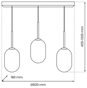 Lustr na lanku ALIAS 3xE14/40W/230V zlatá