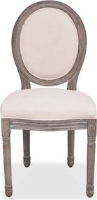 Jídelní židle 2 ks krémové textil 244087