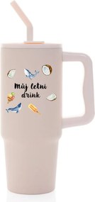 Personalizovaná nerezová termoska s barevným víčkem s letním mixem