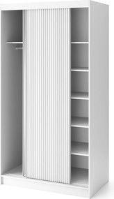 Šatní skříň Biancco se zrcadlem 120 cm bílá