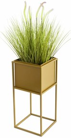 KOVOVÝ KVĚTINÁČ SE STOJÁNEM PLAIN 50X24 CM ZLATÁ