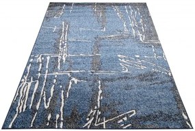 Kusový koberec BREEZE MU48A Moderní abstraktní tmavě modrý Rozměr: 80x150 cm