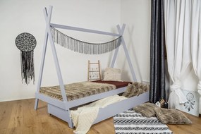 MAXIDO Dětská postel Teepee s přistýlkou 180x80 šedá