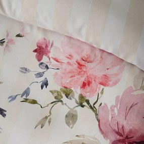 Krémové povlečení na jednolůžko 135x200 cm Floral Stripe – Catherine Lansfield