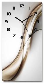 Wallmuralia Nástěnné skleněné hodiny Hnědá vlna 30x60 cm