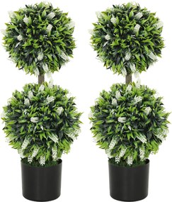 HOMCOM Sada 2 umělých rostlin, UV odolná umělá rostlina v květináči, pokojová rostlina 70 cm do obývacího pokoje, zahrady