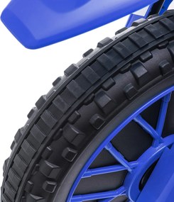 HOMCOM Dětská elektrická motorka 12V, se 2 odnímatelnými tréninkovými koly, od 3 let, PP kov, modrá+bílá