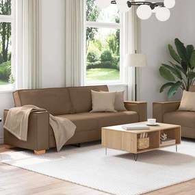 2dílná sedací souprava s poduškami hnědá textil 3324695