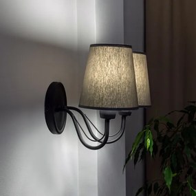 Nástěnná lampa MALBO 2xE27/15W/230V šedá/černá