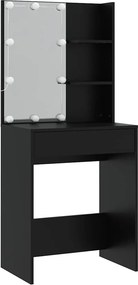 Set toaletního stolku s LED černý kompozitní dřevo 3114132