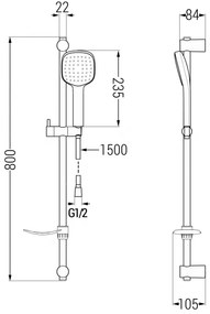 Mexen DF33 posuvný sprchový set, Chromovaná - 785334582-02