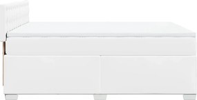 Box spring postel s matrací bílá 160x200 cm umělá kůže 3286129