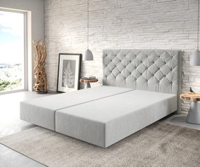 DELIFE Boxspringová postel Dream-Great 160x200 cm Mikrovlákno Stříbrno Šedá