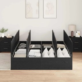 Rám postele s úložným prostorem Černý dub 150 x 200 cm 3335382