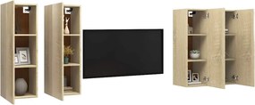 TV skříňky 4 ks dub sonoma 30,5 x 30 x 90 cm kompozitní dřevo 3079056