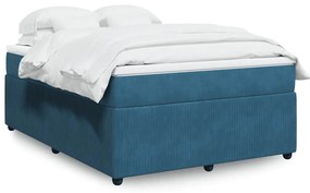 Box spring postel s matrací tmavě modrá 160x200 cm samet 3285654