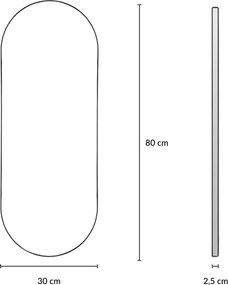 Dekorativní nástěnné zrcadlo ALVA, 80 x 30 cm