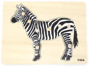 Viga Dřevěná montessori vkládačka - zebra