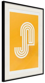 Plakát Duha meandry - abstraktní bílý vzor v proužcích na světle žlutém pozadí
