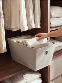 Sinsay - Látkový koš na uložení s uchy - béžová