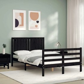 vidaXL Rám postele s čelem 120 x 200 cm masivní dřevo [3194765] Barva: Bílá