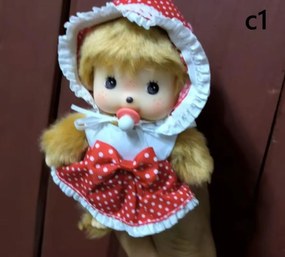 Panenka Monchhichi (mix barev) MONČIČÁK Varianta: c1 červená