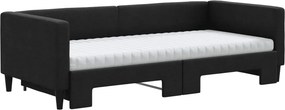 Válenda s přistýlkou a matracemi černá 90 x 200 cm textil 3196598