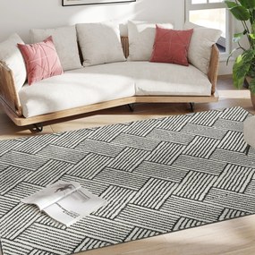 HOMCOM Koberec do obývacího pokoje 200 x 140 cm s krátkým vlasem, praní v pračce, hypoalergenní, do obývacího pokoje, ložnice, kanceláře, světle šedý